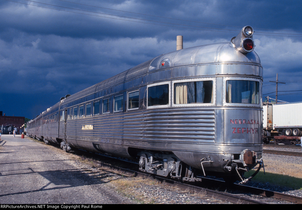 CB&Q Nebraska Zephyr on display at Galesburg Railroad Days,